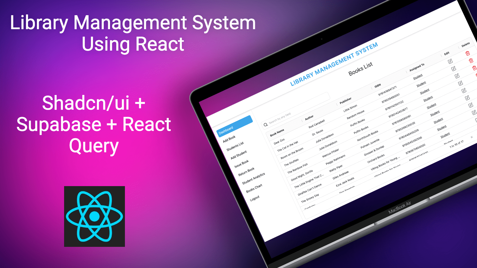 Build Library Management System Using React, Shadcn/ui, Supabase, and ...